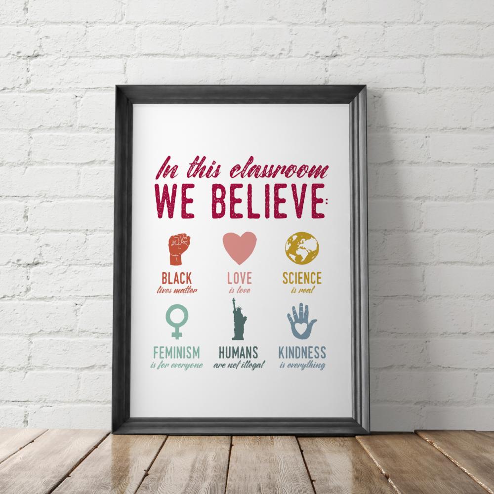 Home › In This Classroom We Believe Art Printable